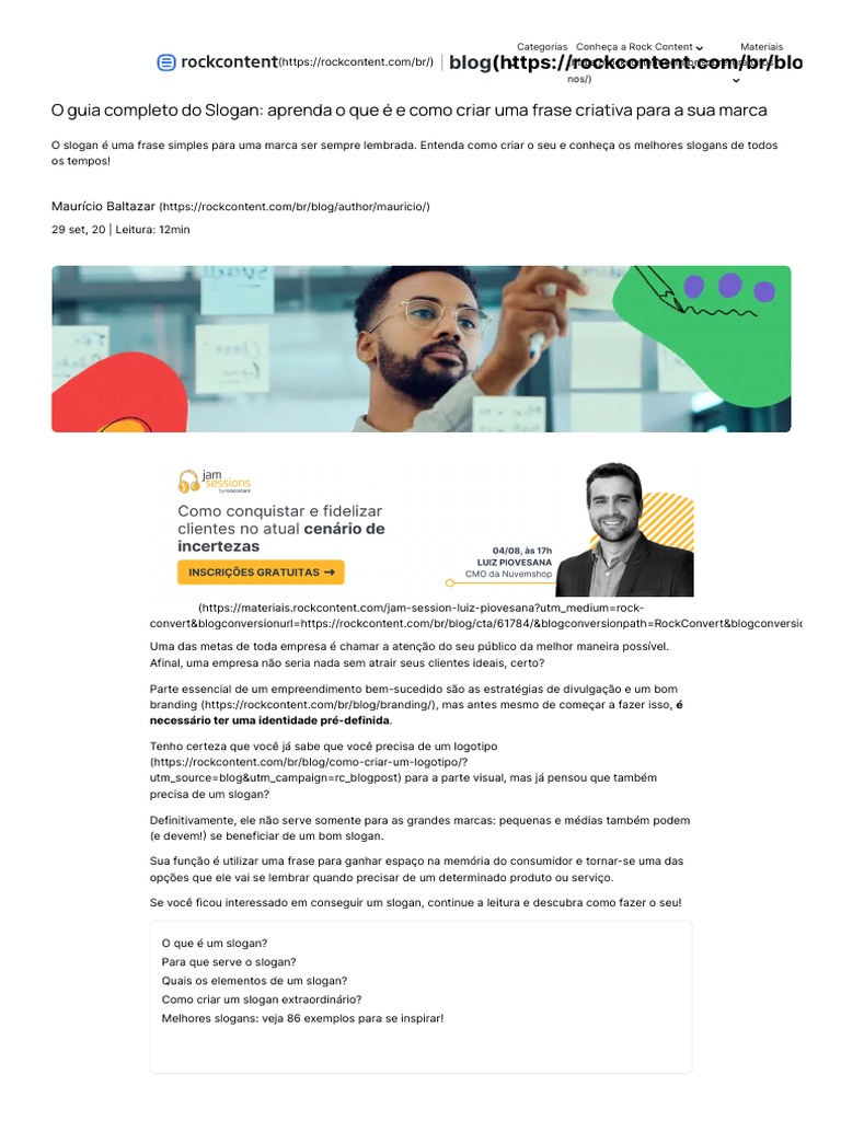 Slogan - o Que É, Como Criar Um Slogan Criativo e 86 Exemplos! | PDF ...