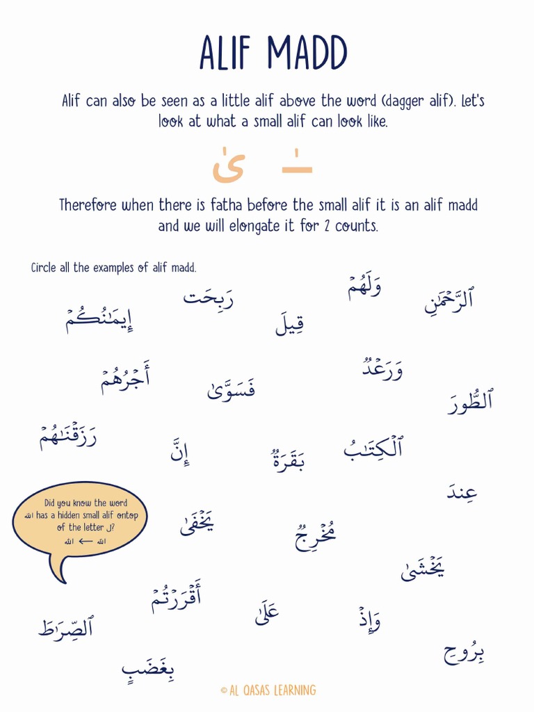 Dagger Alif Worksheet | PDF