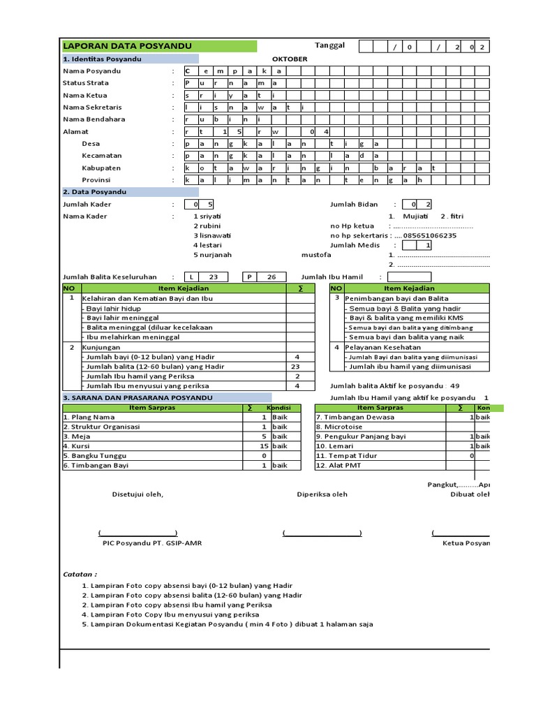 Lampiran FOrm Posyandu | PDF