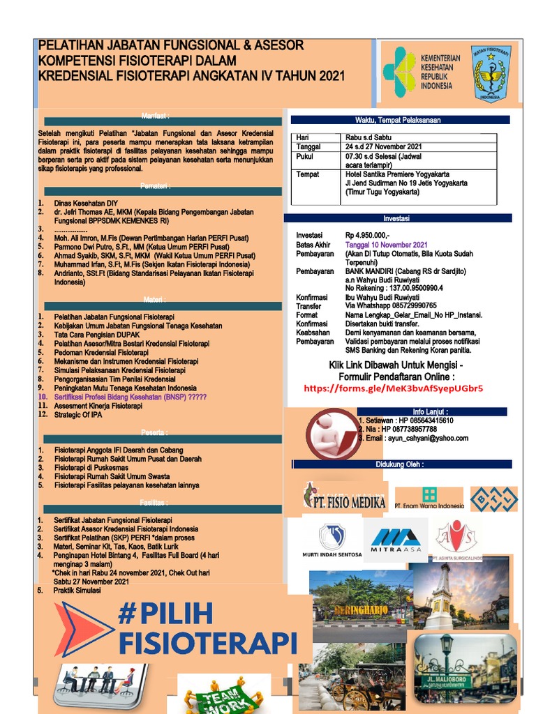 TRAINING AND ASSESSMENT FOR PHYSIOTHERAPY FUNCTIONAL POSITIONS AND CREDENTIALS IN THE FOURTH ...