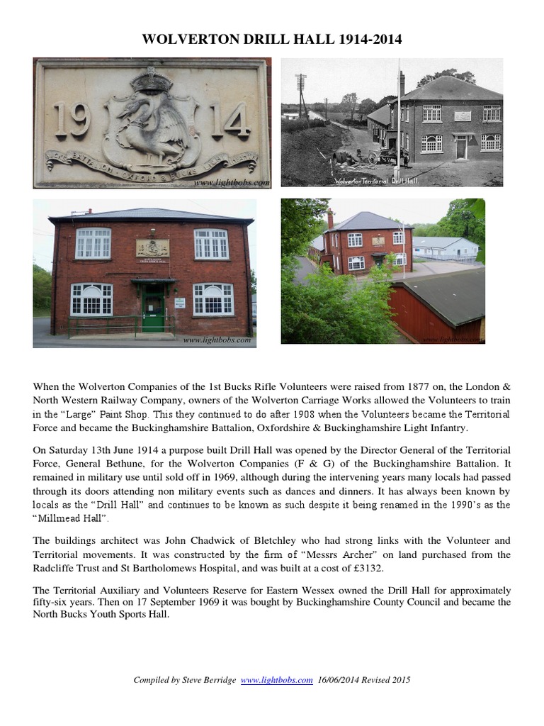 Wolverton Drill Hall-Lightbobs 2022 | PDF | Military Organization ...