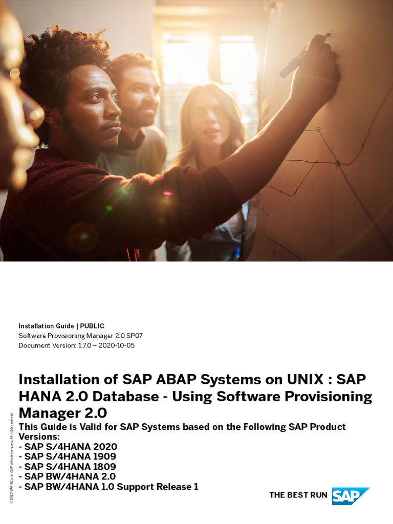 Installation Of Sap Abap Systems On Unix Sap Hana 20 Database Using Swpm 20 Pdf Databases