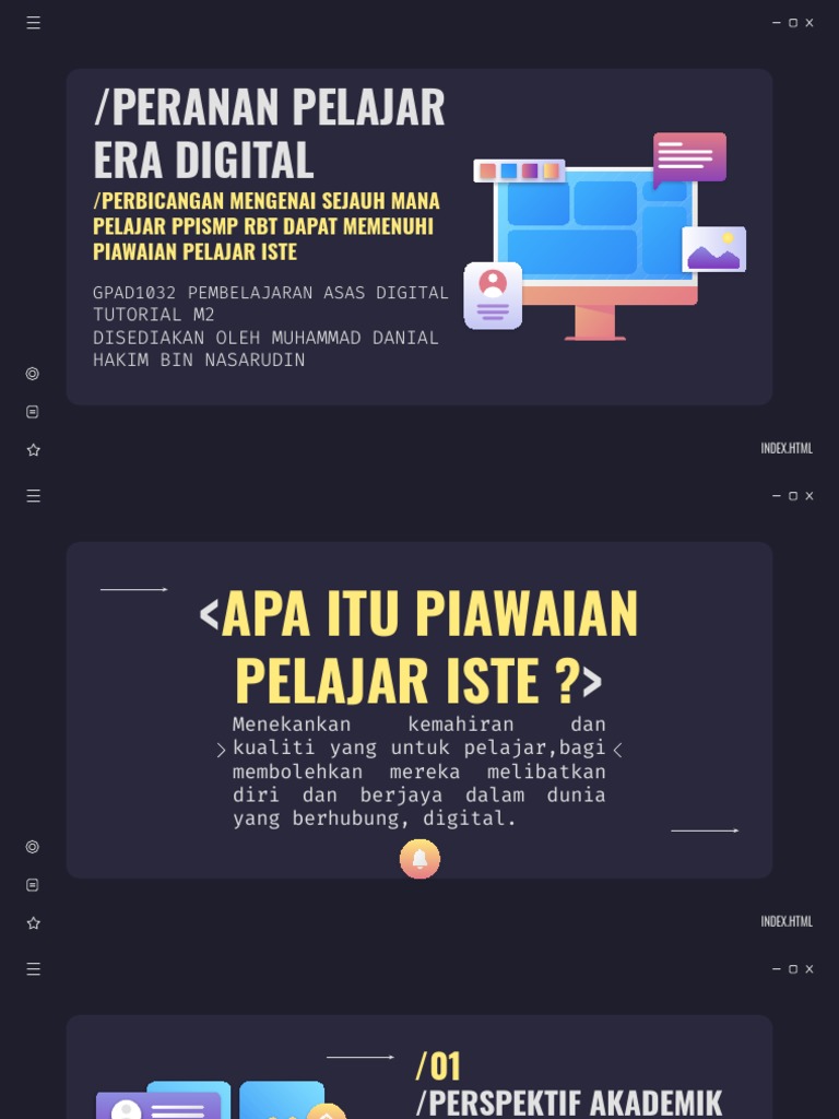 Perbicangan Mengenai Sejauh Mana Pelajar Ppismp RBT Dapat Memenuhi Piawaian Pelajar Iste (Danial ...