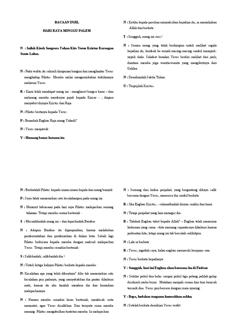 Teks Minggu Palma Fix | PDF