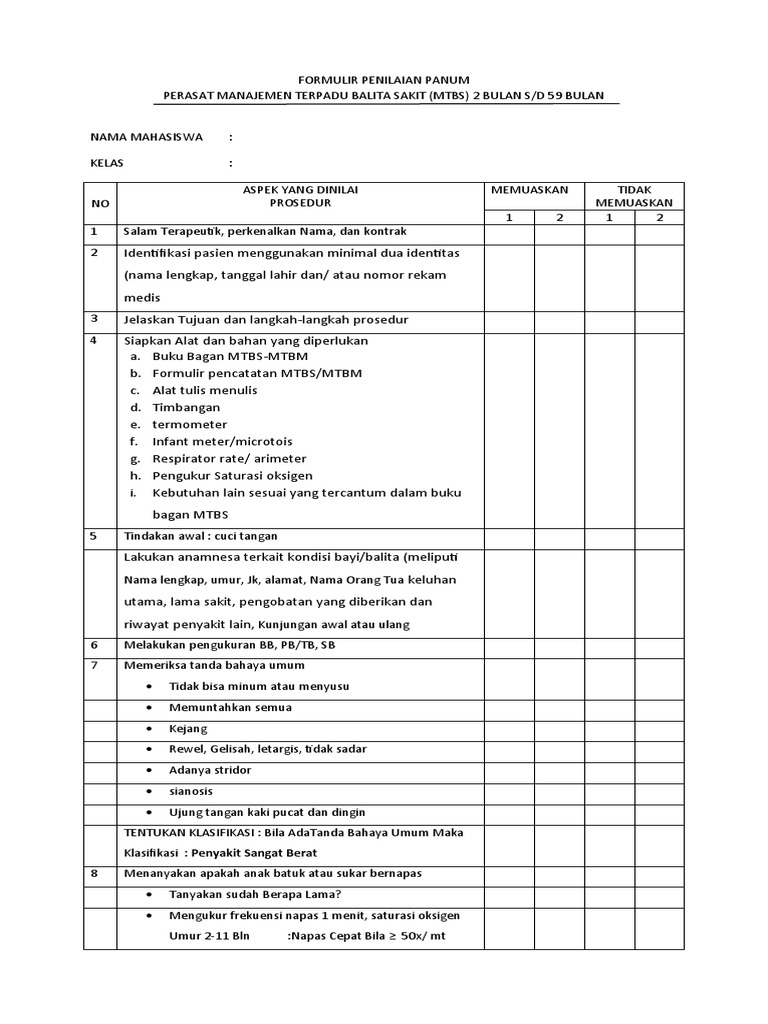 Formulir Penilaian Panum | PDF