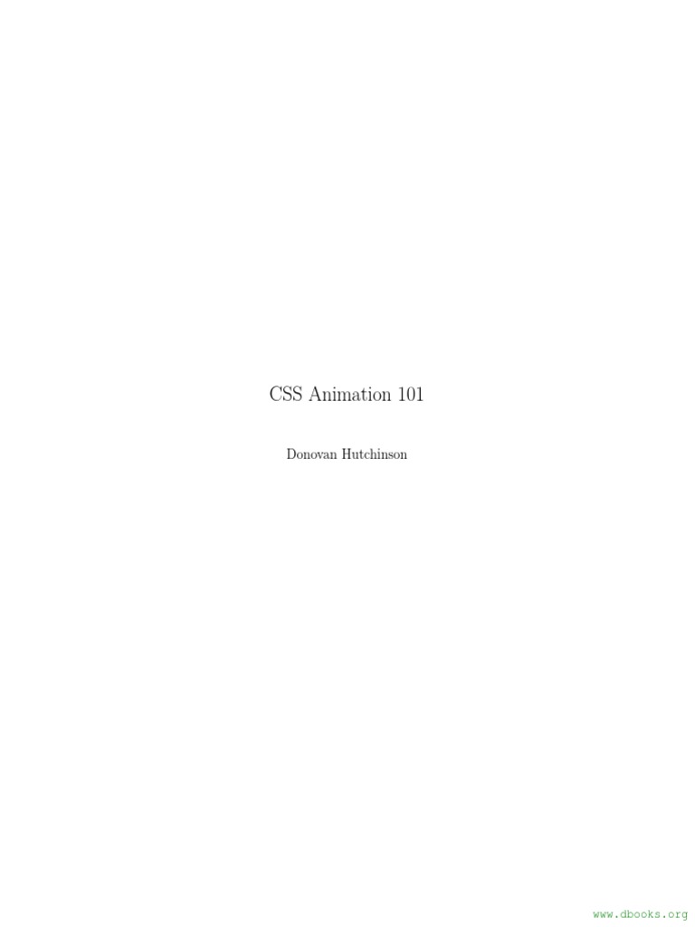 CSS Animation 101 | PDF | World Wide Web | Internet & Web