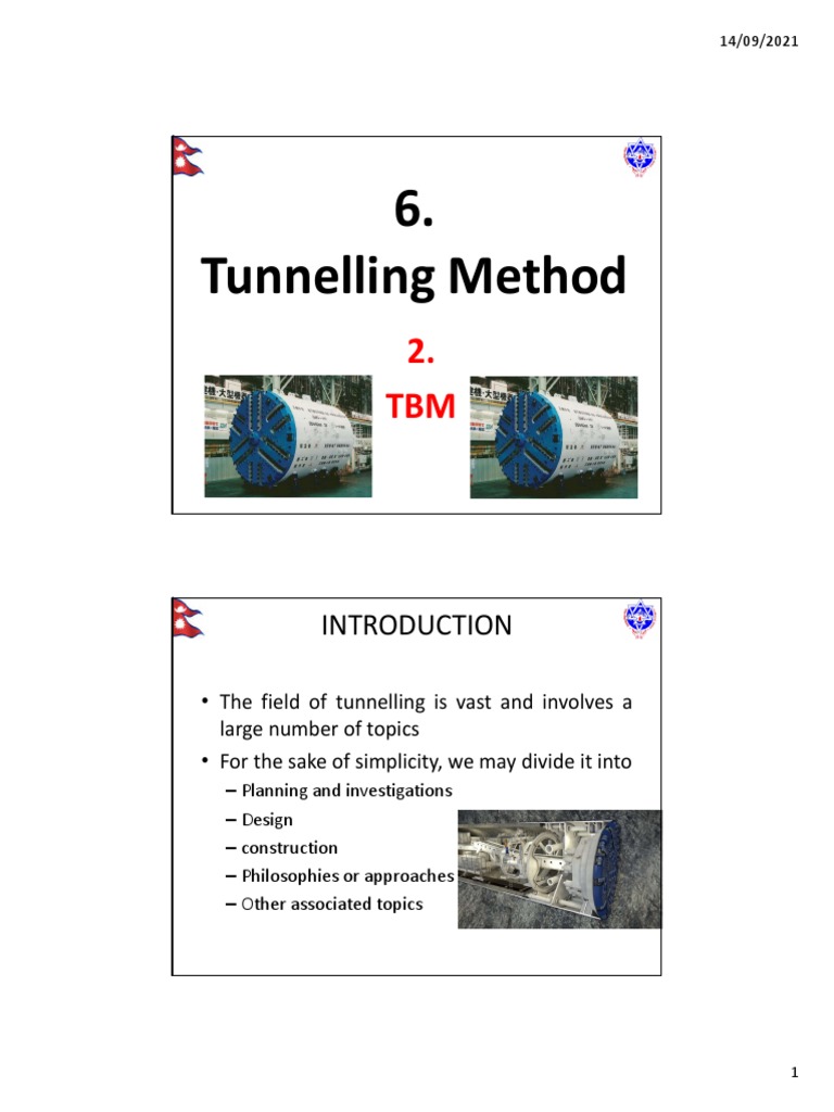 Chapter 6 Tunnelling Method TBM 2021 | PDF | Tunnel | Economic Sectors