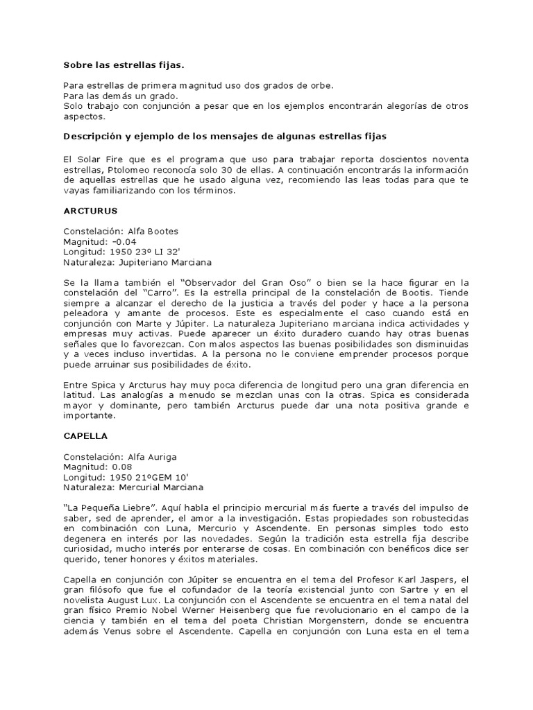 Sobre Las Estrellas Fijas - Susana Colucci | PDF | Estrellas | Astrología