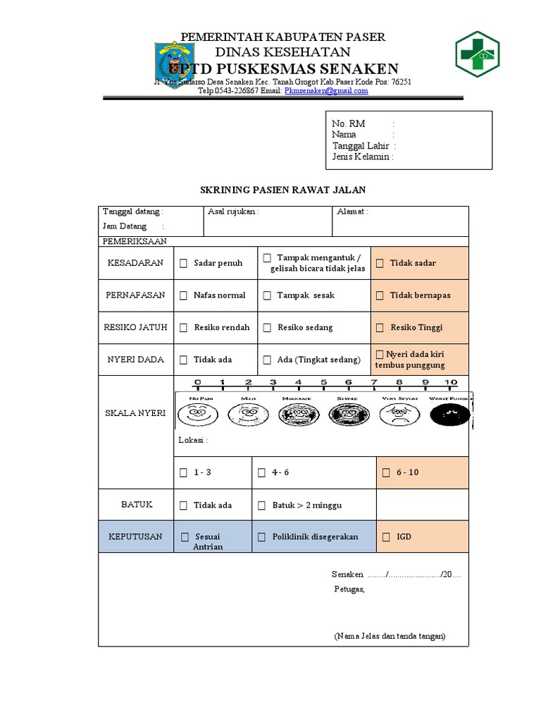 Form Skrining Rawat Jalan | PDF