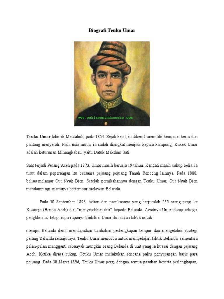 Biografi Teuku Umar | PDF