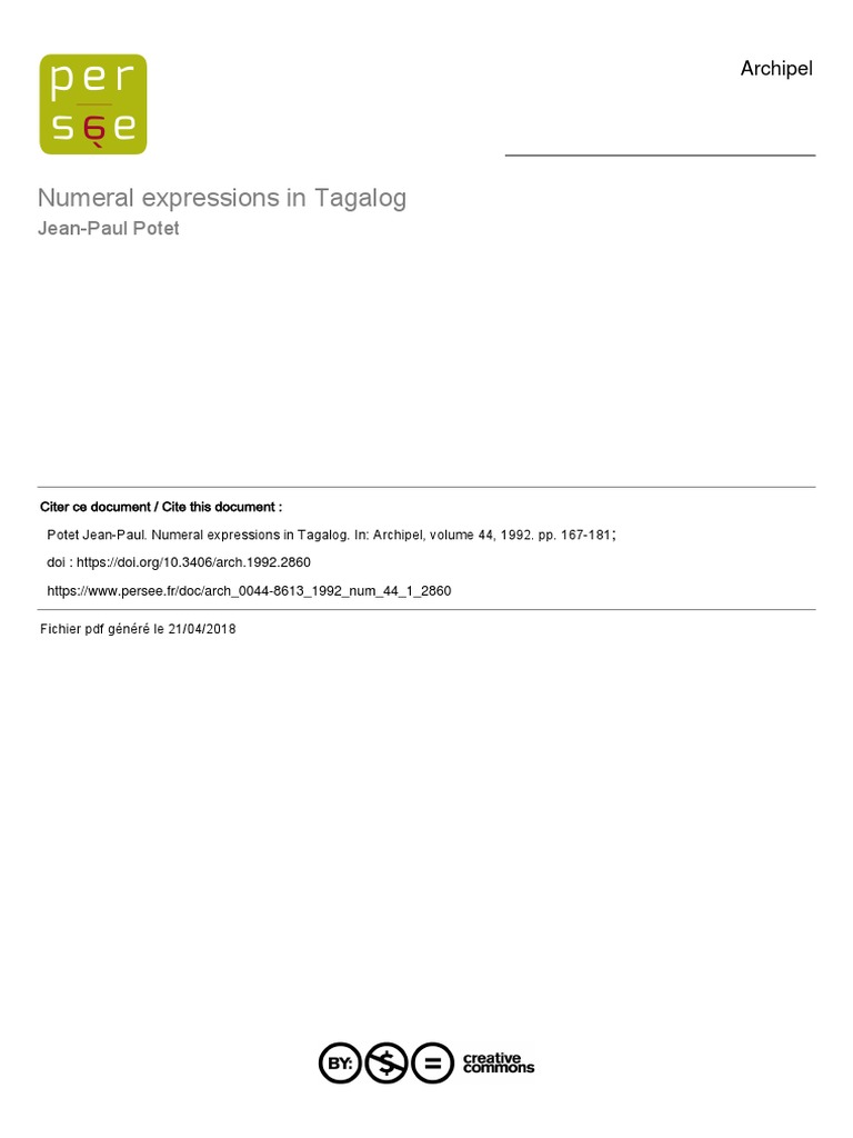 Numeral Expressions in Tagalog | PDF | Tagalog Language | Multiplication