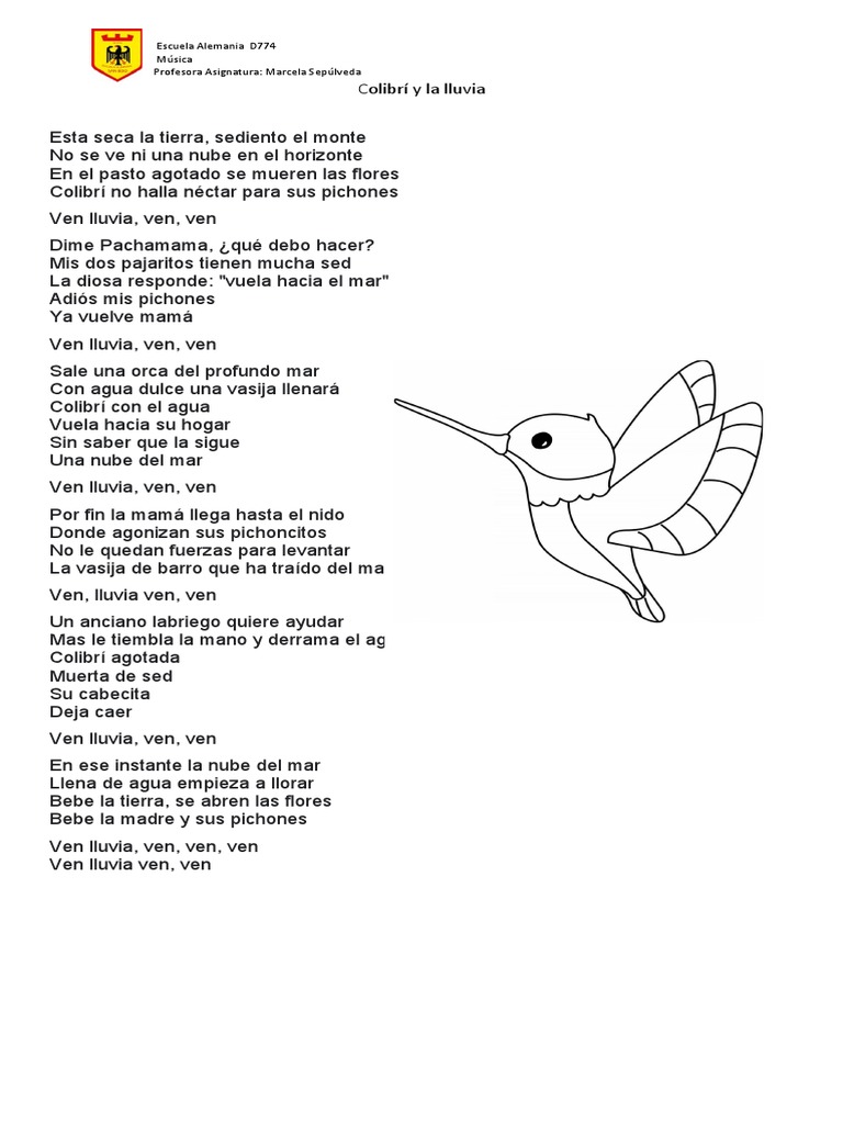 Colibrí y La Lluvia | PDF | Poesía