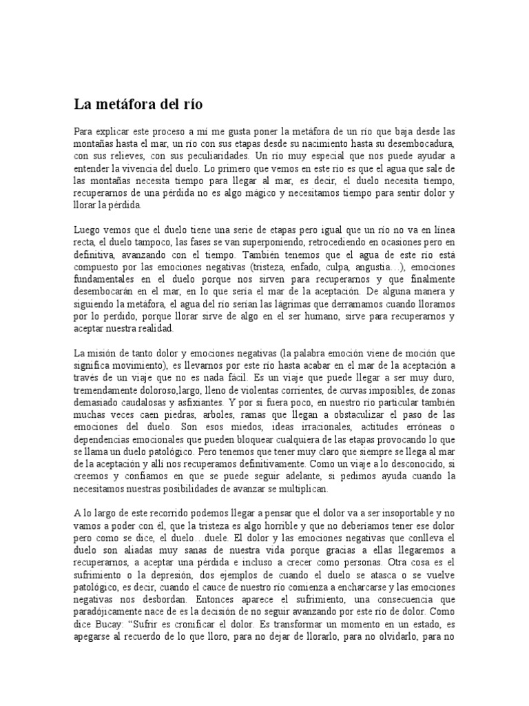 La Metáfora Del Río | PDF | Dolor | Río