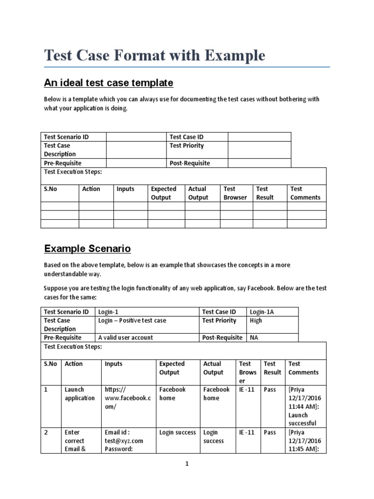 Test Case Format With Example | PDF | Password | Login