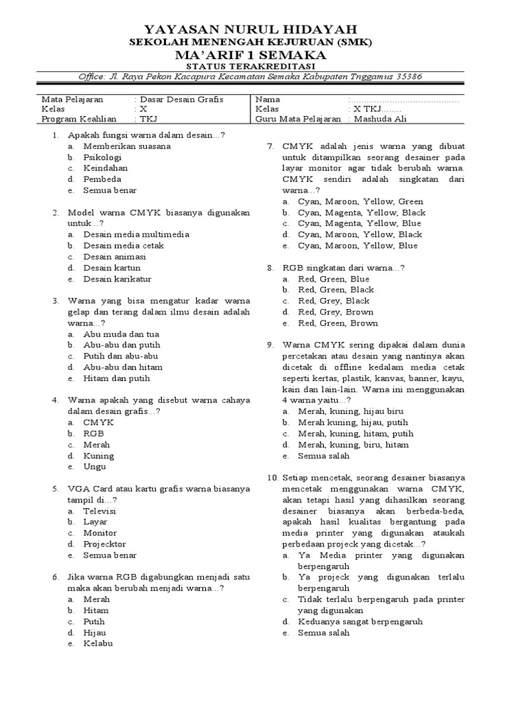 Soal DDG SMST Genap | PDF