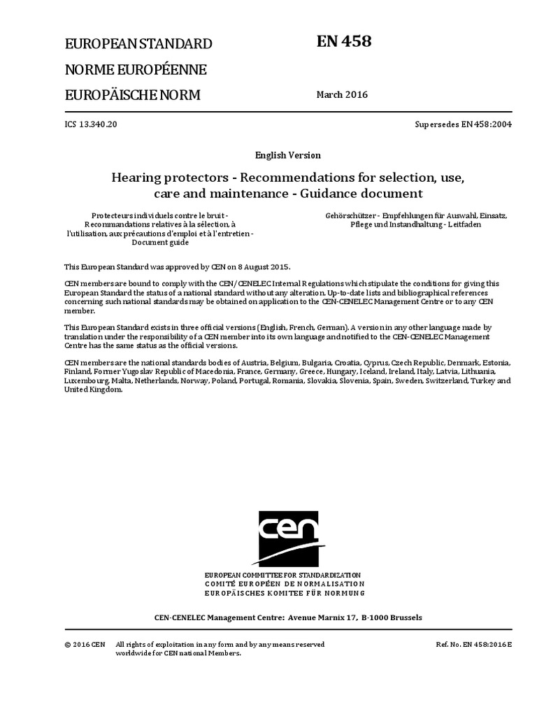 En 458-2016 | PDF | Noise | Sound
