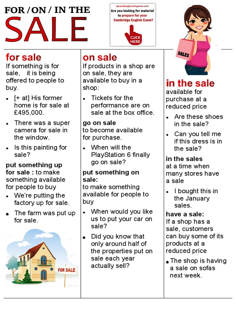 For Sale - On Sale - in The Sale | PDF