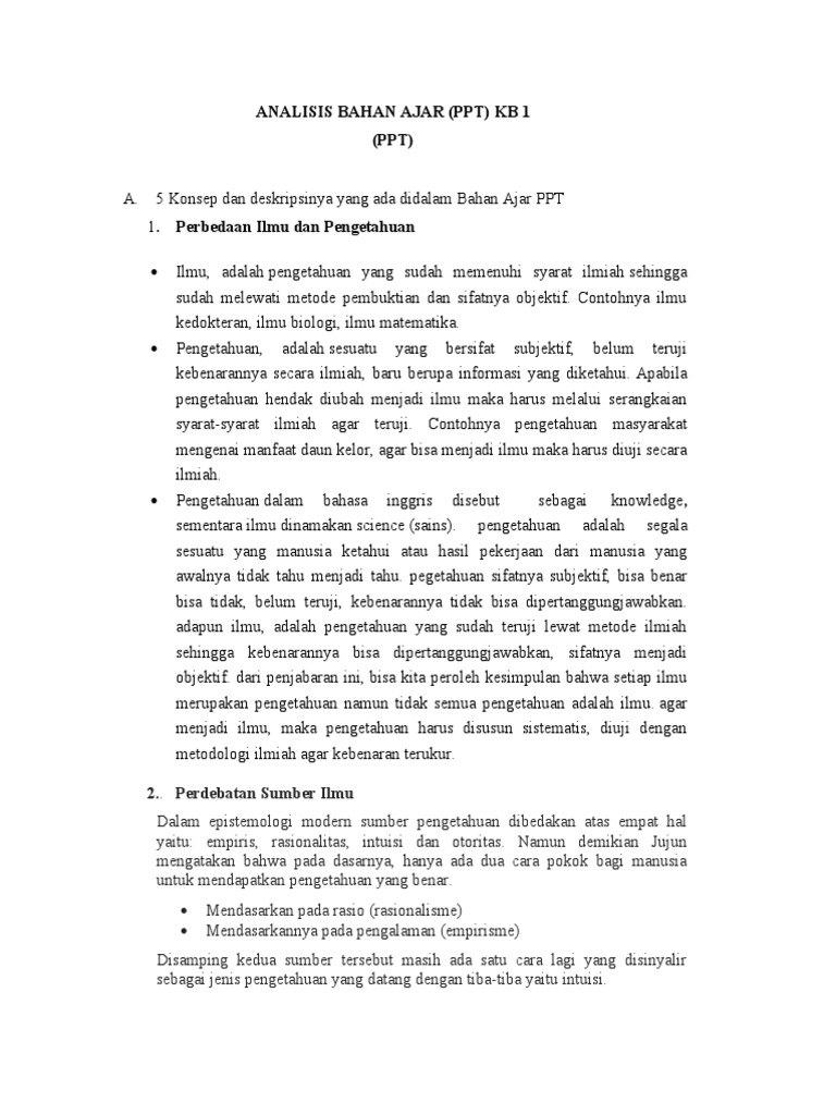 Analisis Bahan Ajar | PDF