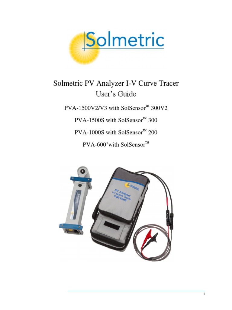 Solmetric PV Analyzer Users Guide - 1500 - en | PDF | Software ...