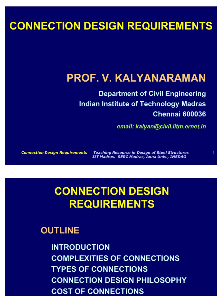 Connection Design Requirement Pdf