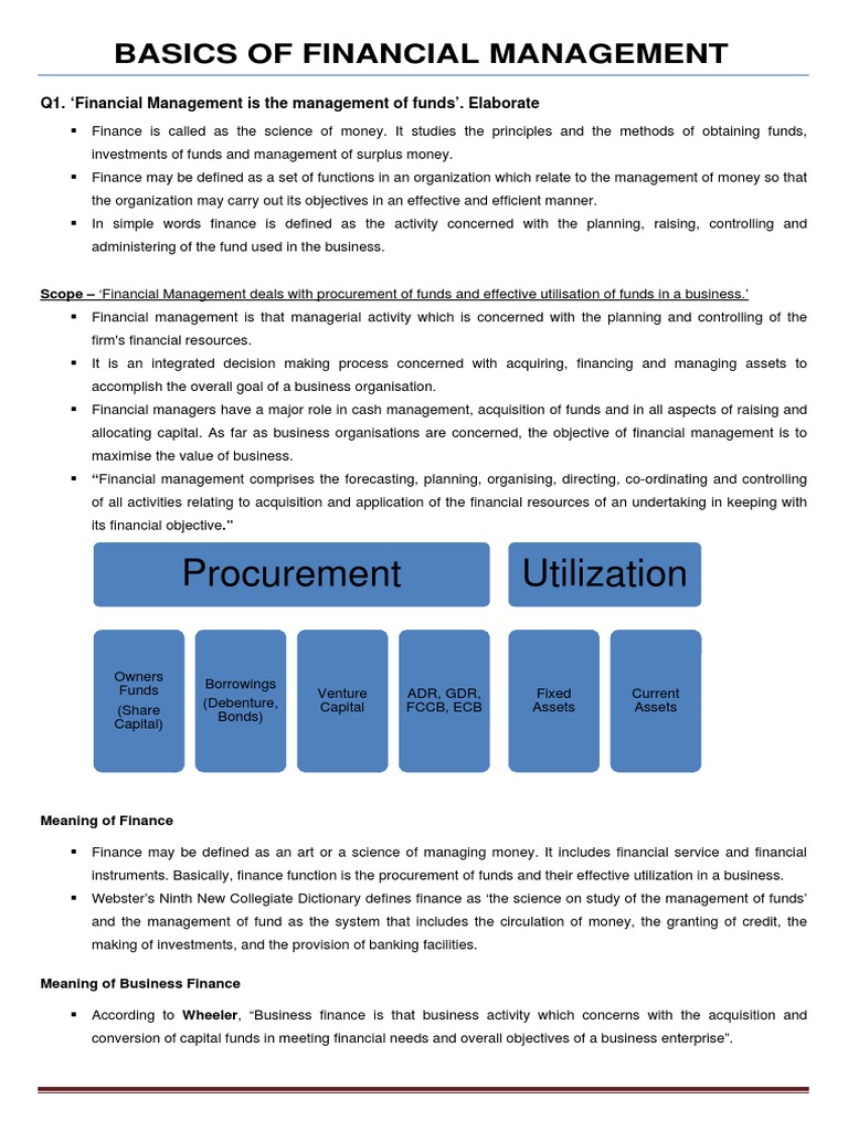 Financial Management PGDM Study Material | PDF | Equity (Finance ...