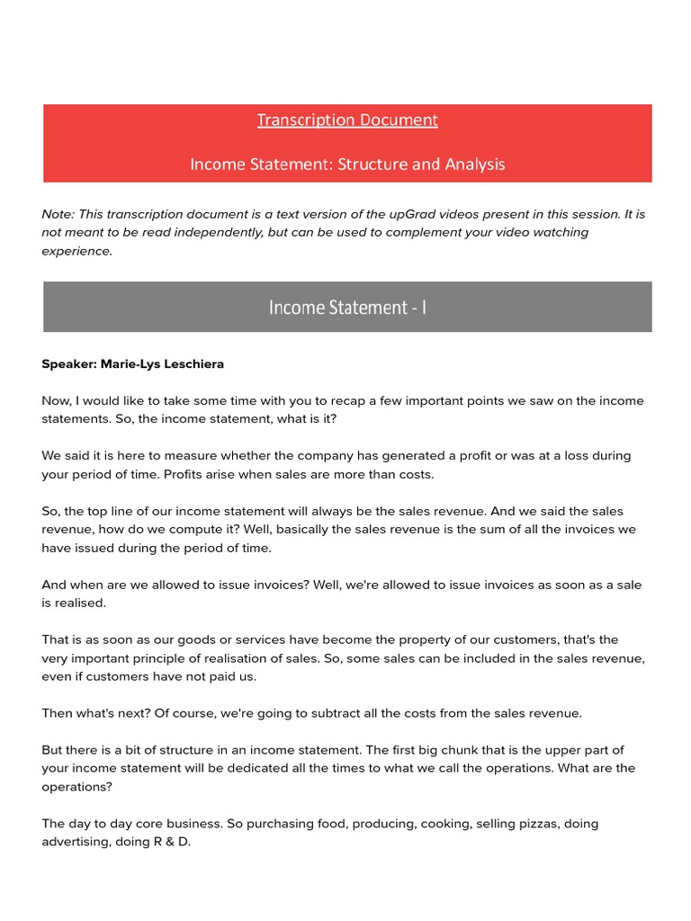 Income - Statement Notes | Download Free PDF | Retained Earnings ...