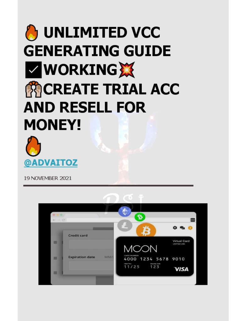 UNLIMITED VCC GENERATING GUIDE: Methods for Creating Trial Accounts and Reselling Them for ...