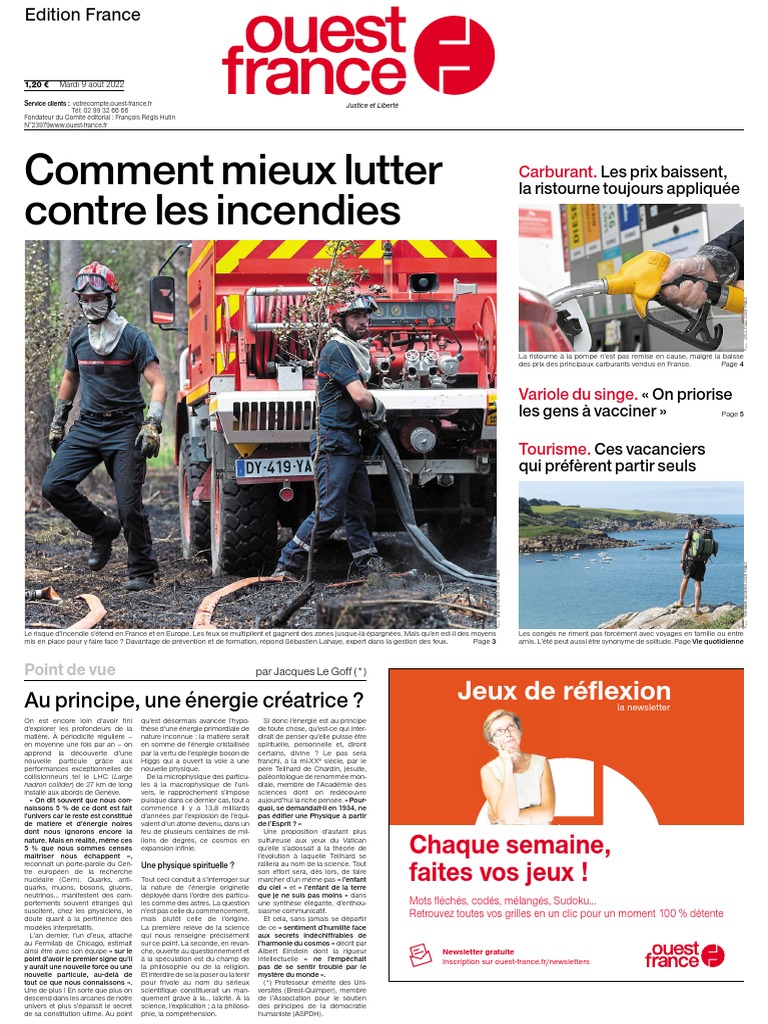 Ouest-France Edition France Du Mardi 9 Aout 2022 | PDF | Chine ... Ouest-France Edition France Du Mardi 9 Aout 2022 | PDF | Chine ...