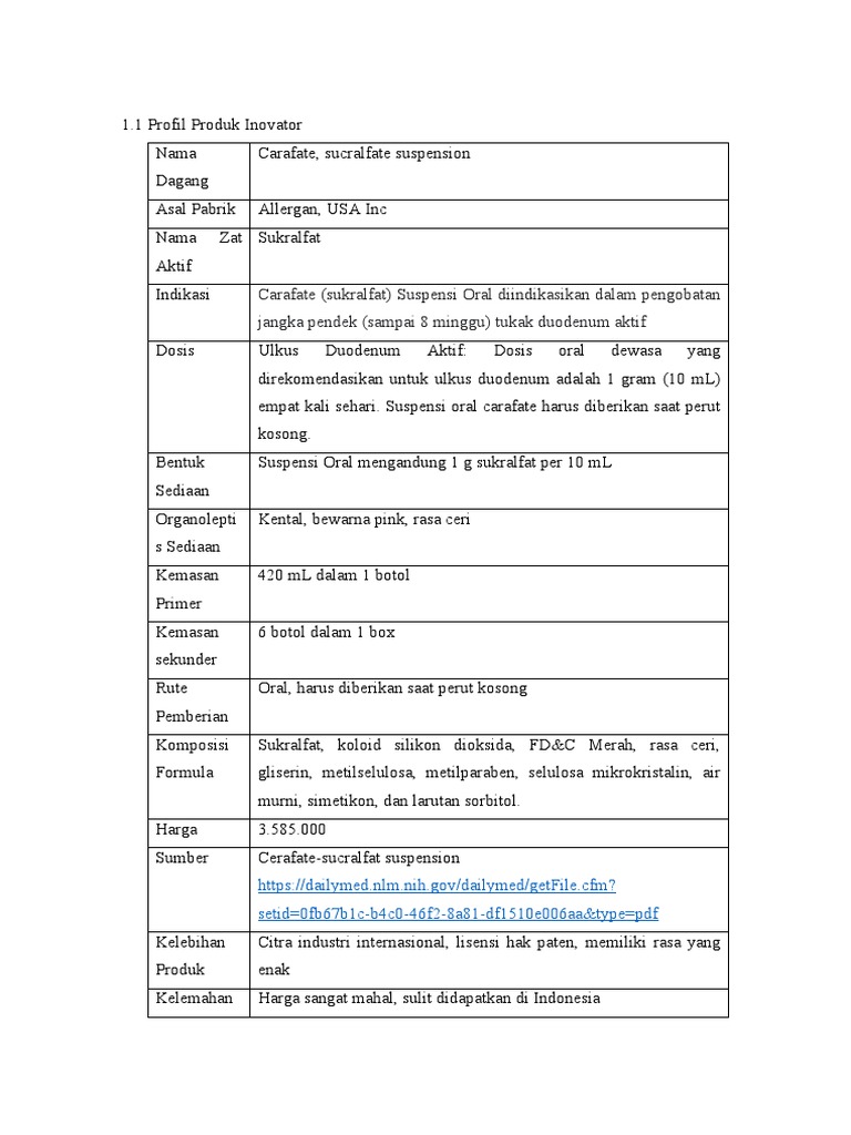 Profil Produk Inovator | PDF