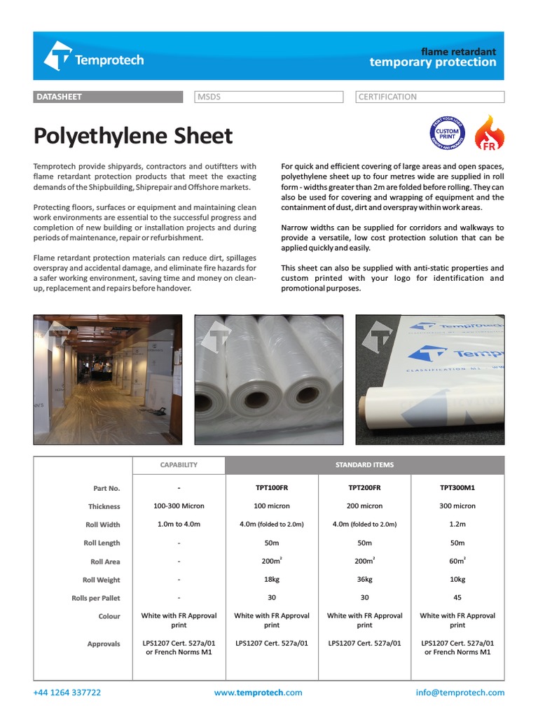 Polyethylene Sheet: Temporary Protection | PDF | Building Engineering ...