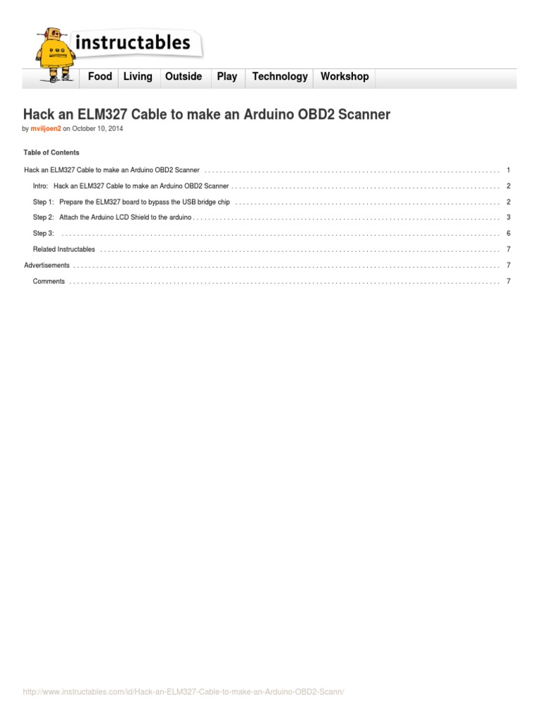 Hack An Elm327 Cable To Make An Arduino Obd2 Scann Pdf Electrical Connector String 