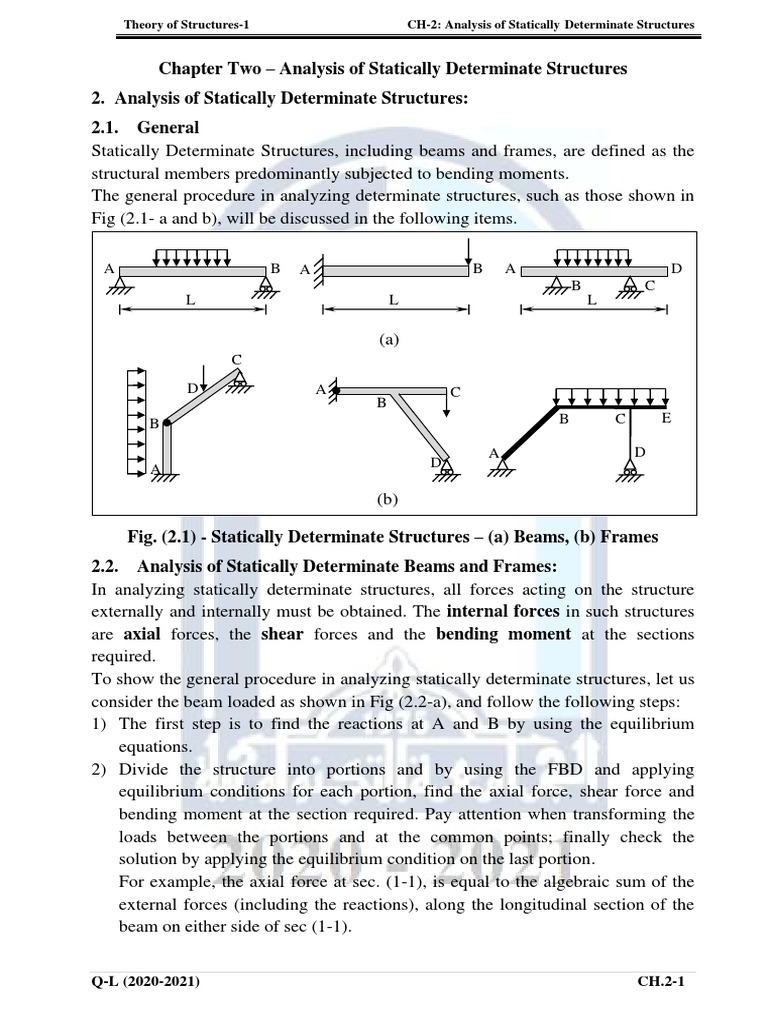 CH-2-Analysis of Statically Determinate Structures | PDF | Bending ...