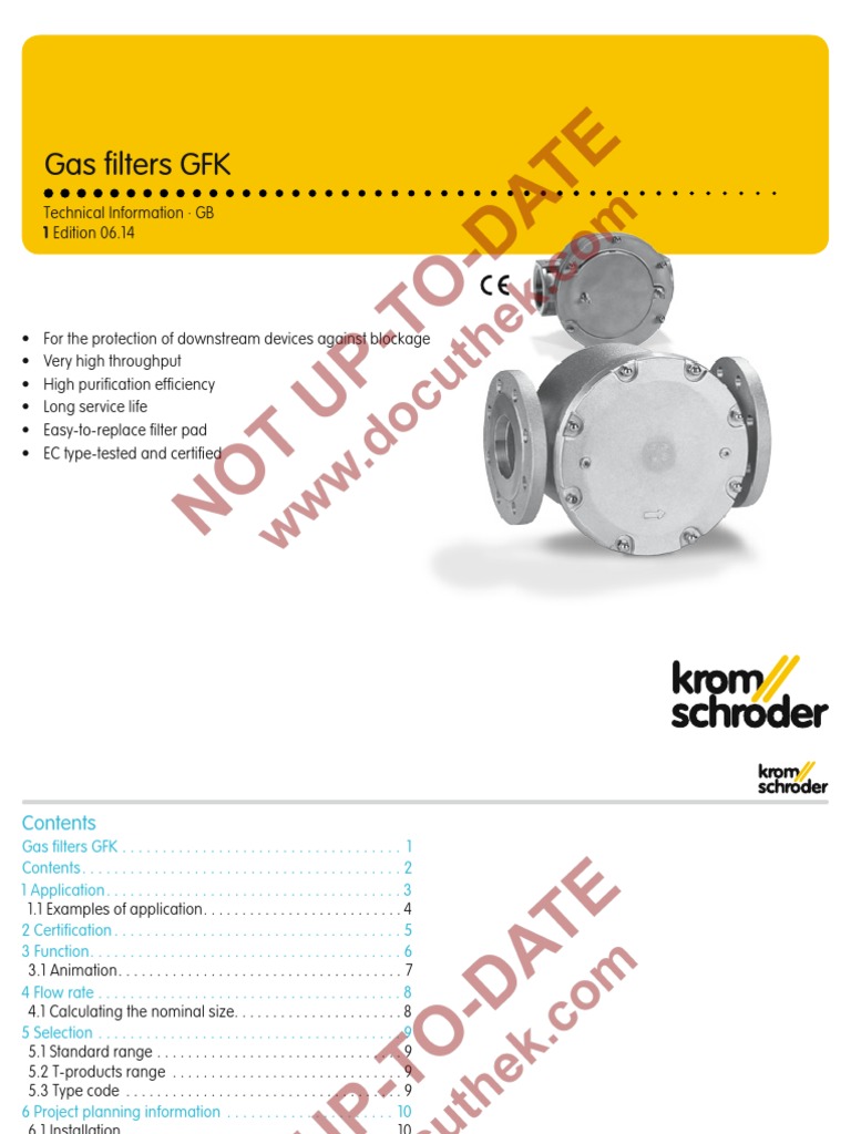 GFK50 Gas Filter GFK | PDF | Pressure | Gases