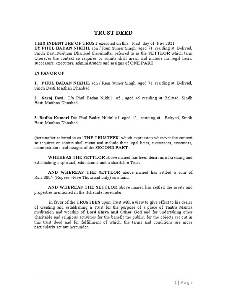 Religious Trust Formate Temple | PDF | Trust Law | Trustee