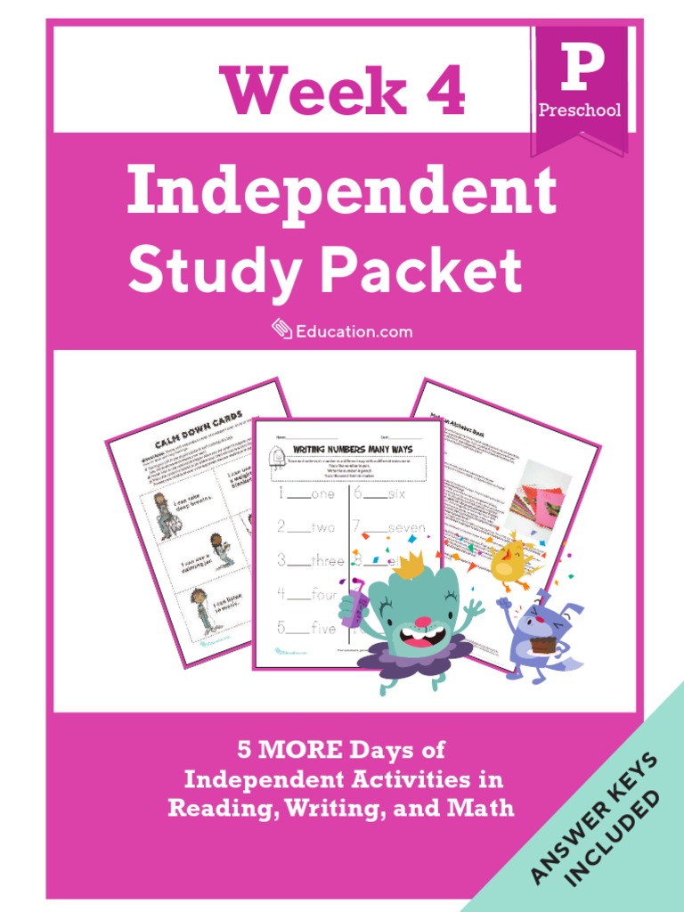 Independent Study Packet Preschool Week 4 | PDF | Letter Case | Books