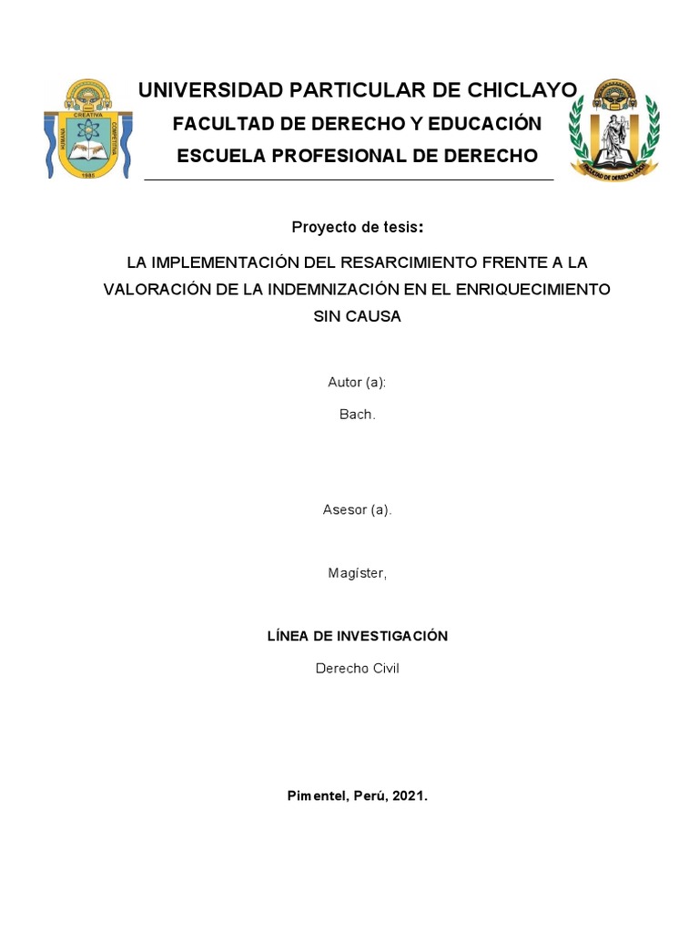 Proyecto - Resarcimiento | PDF | Daños y perjuicios | Bienes (Ley)