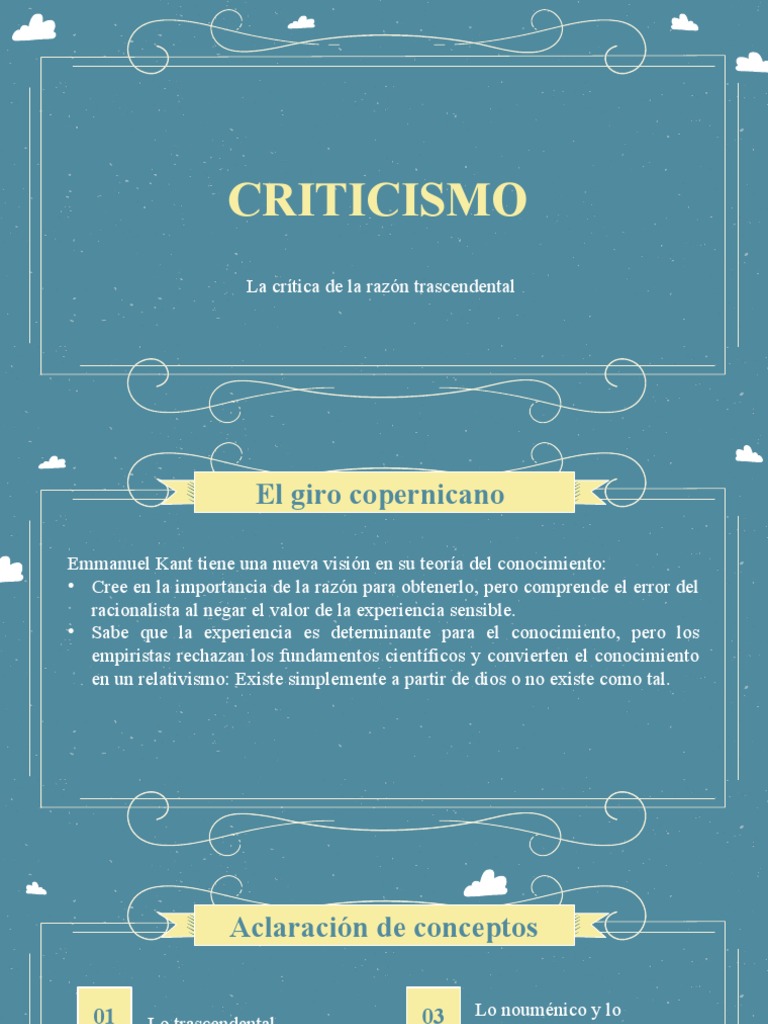 Criticismo | PDF | Immanuel Kant | Conocimiento