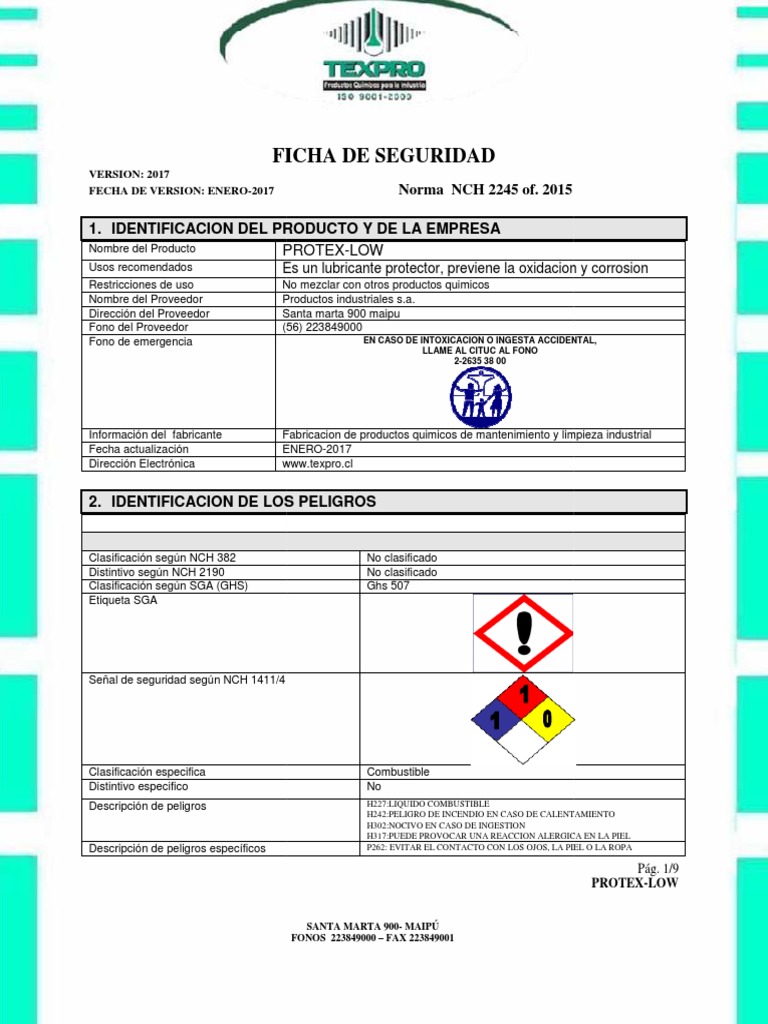Protex Low | PDF | Agua | Toxicidad