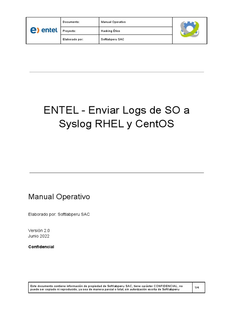 Enviar Logs de SO A Syslog RHEL y CentOS v2.0 | PDF | Archivo de ...