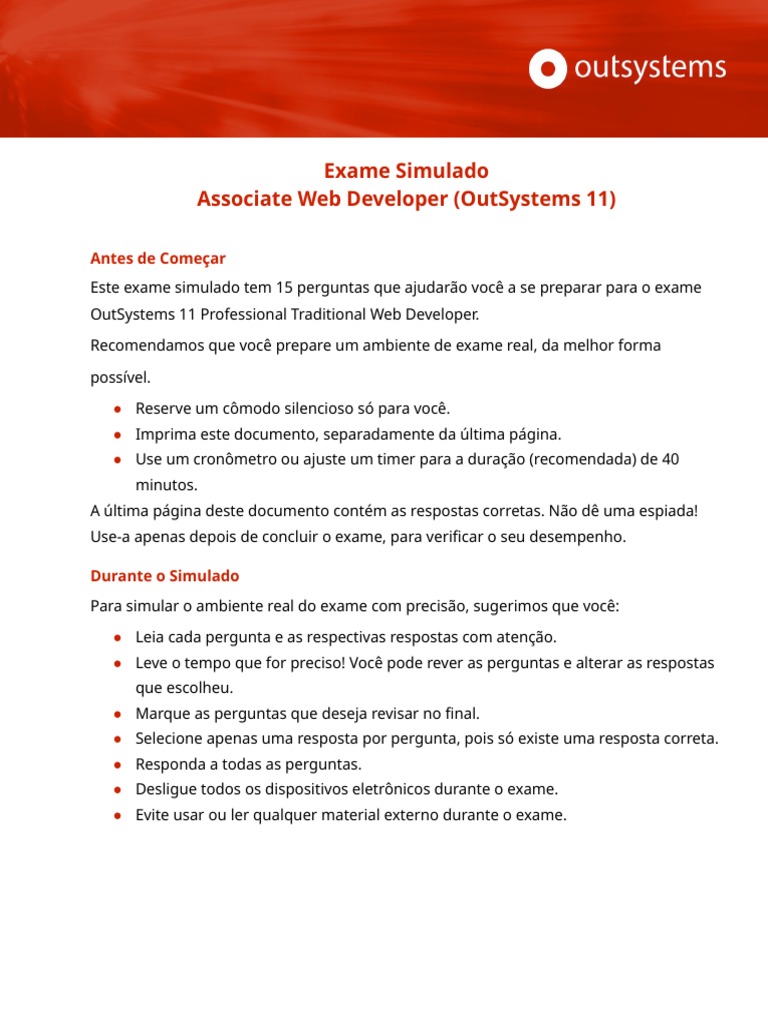 Professional Traditional Web Developer Sample Exam - PT | PDF | Bancos de dados | Script Java