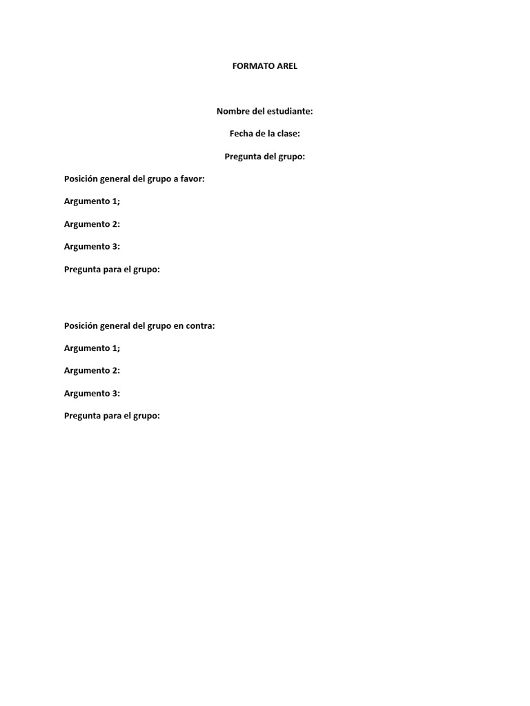 Formato Arel para Debates Académicos | PDF
