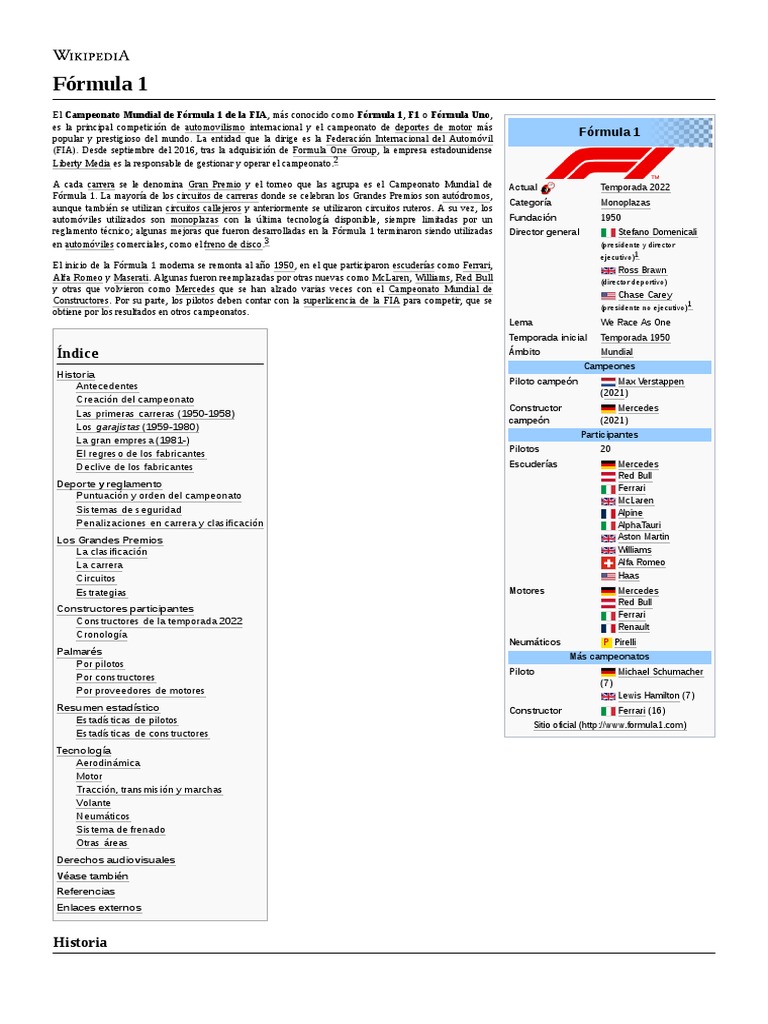Fórmula_1 | PDF | Formula Uno | Grand Prix Motor Racing