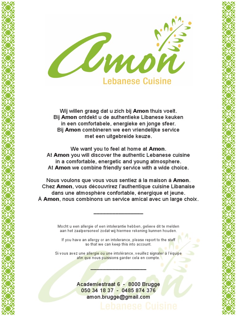 Amon Menu 042022 Def | PDF | Nourritures | Cuisine méditerranéenne