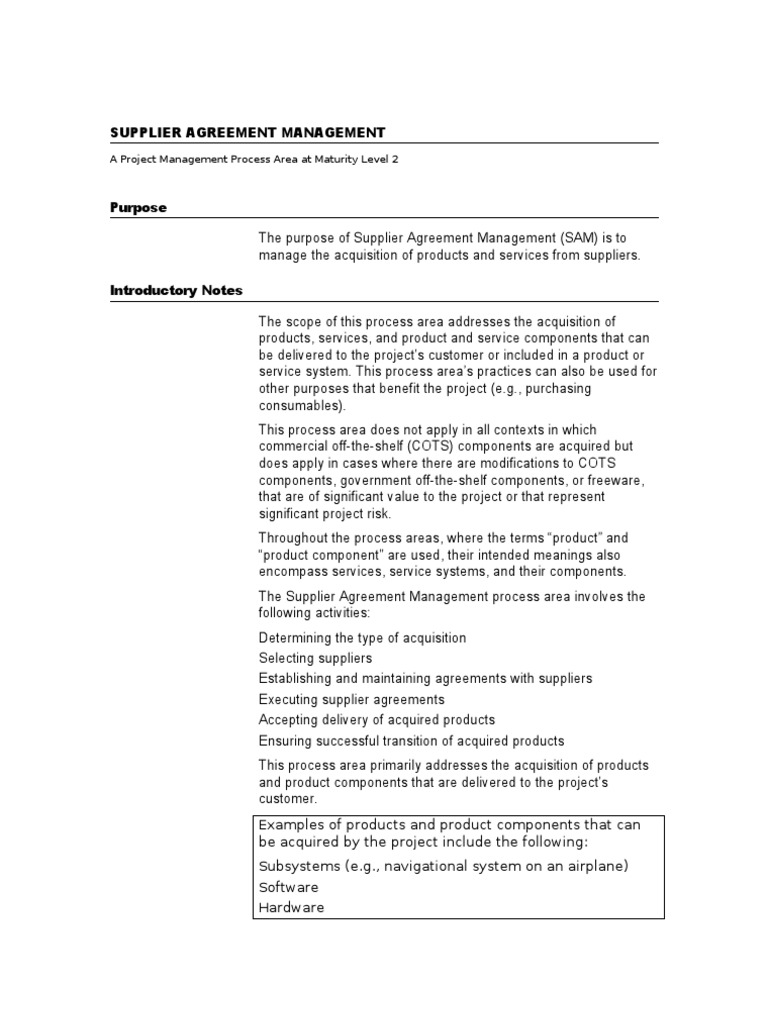 Supplier Agreement Management | PDF | Supply Chain | Mergers And ...