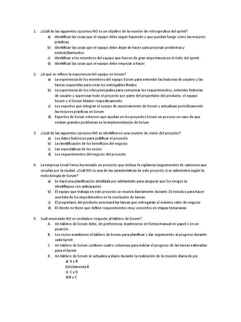 40 Preguntas Scrum | PDF | Scrum (desarrollo de software) | Business