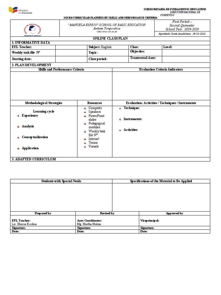 Online Lesson Plan Template | PDF | Cognitive Science | Education Theory