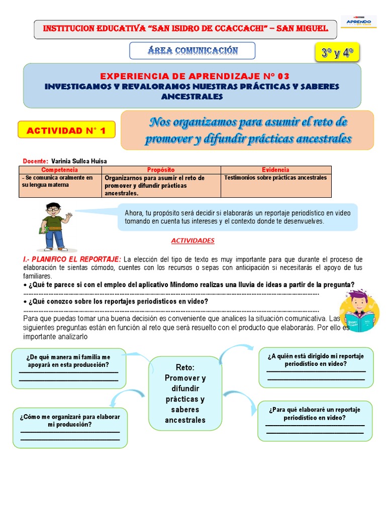 Exp3 ACT 1 (3º y 4º) COMUNICACIÓN | PDF | Cognición | Ciencia cognitiva