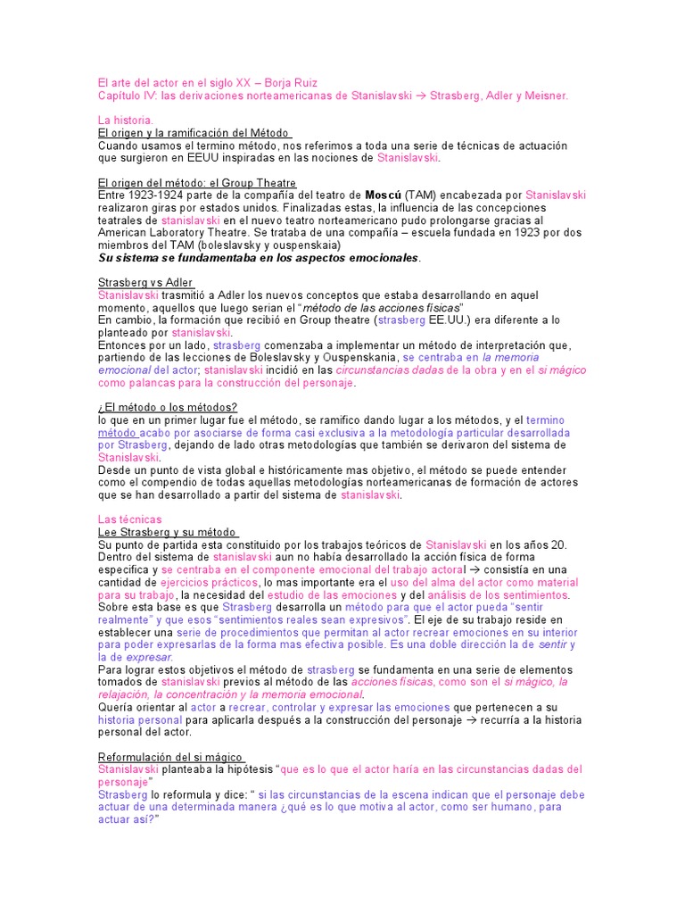 El Arte Del Actor en El Siglo XX - Borja Ruiz | PDF | Las emociones ...