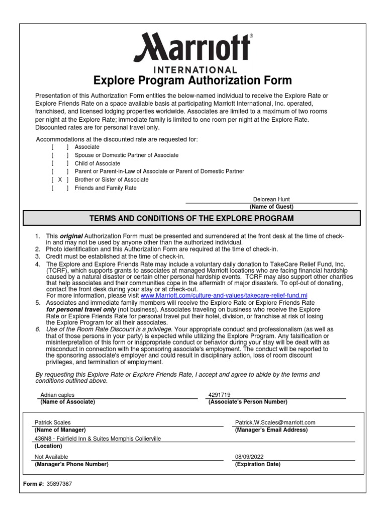 Explore Program Authorization Form | PDF