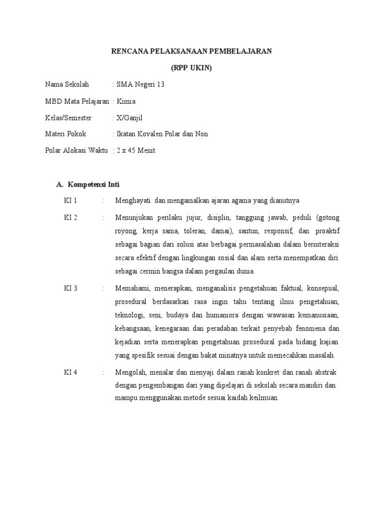 RPP UKIN SIAP - Lengkap | PDF